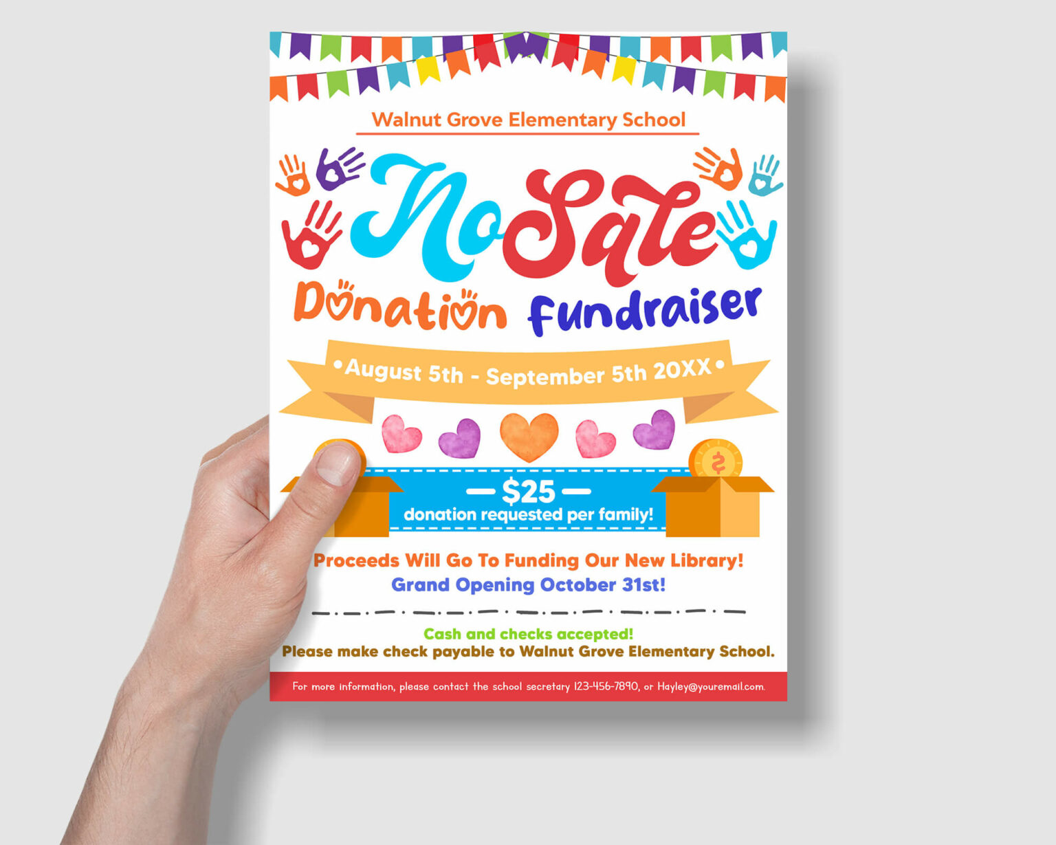 Editable No Sale Donation Flyer, PTA PTO School Church Fundraiser Flyer ...