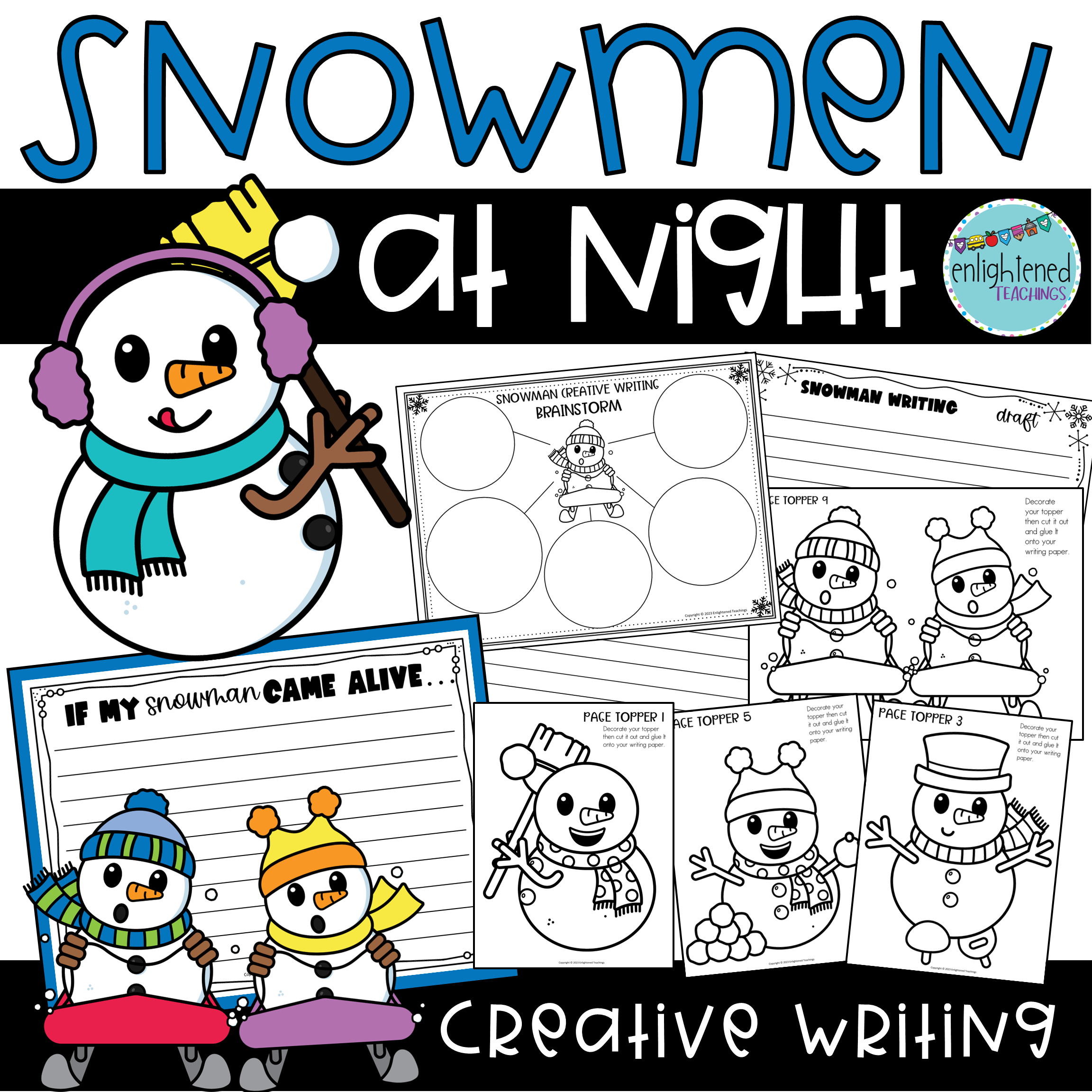 Snowmen at Night Creative Writing Craft Snowmen at Night Activities ...