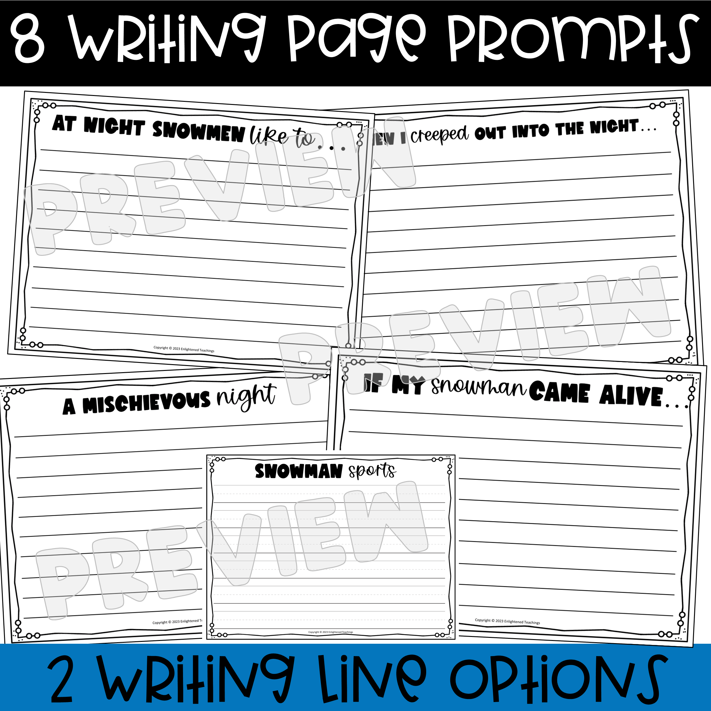 Snowmen at Night Creative Writing Craft Snowmen at Night Activities ...