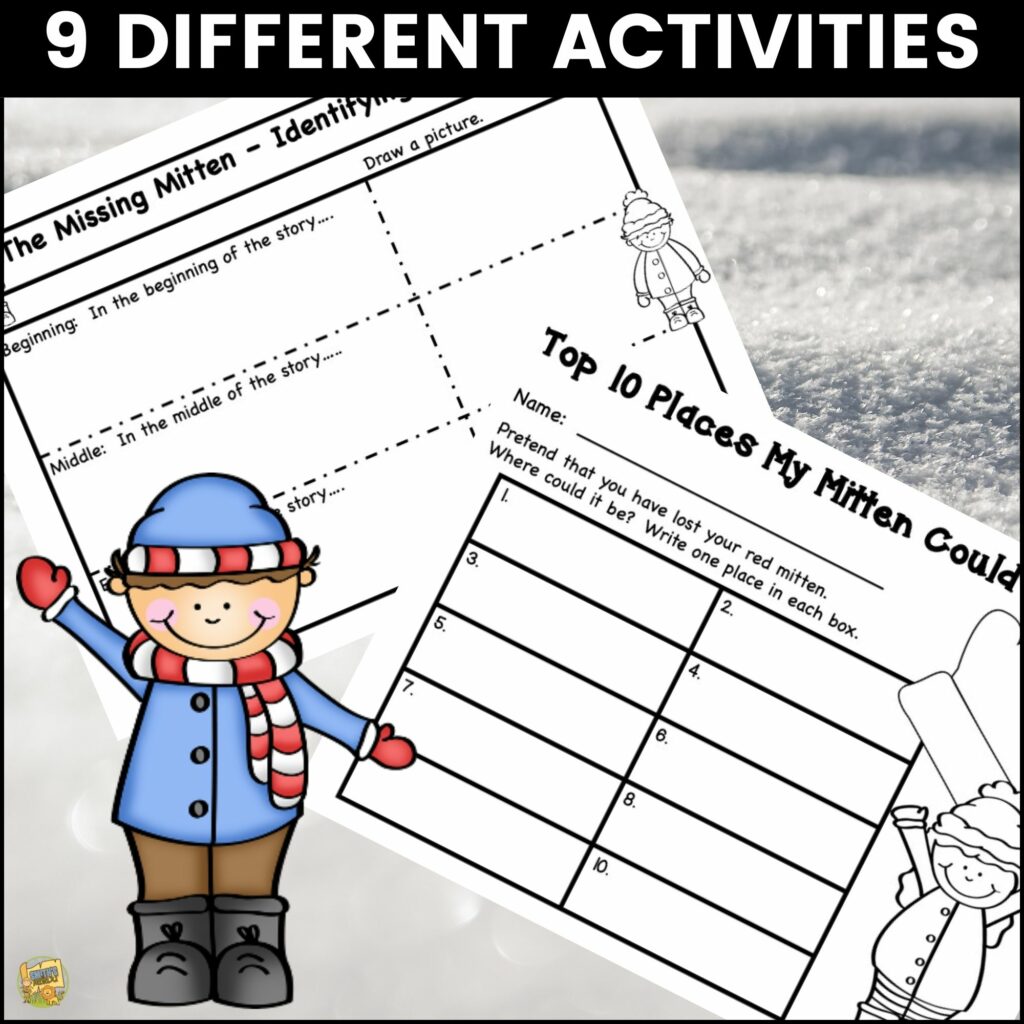 The Missing Mitten Mystery - Graphic Organizers, Sequence the Story and ...