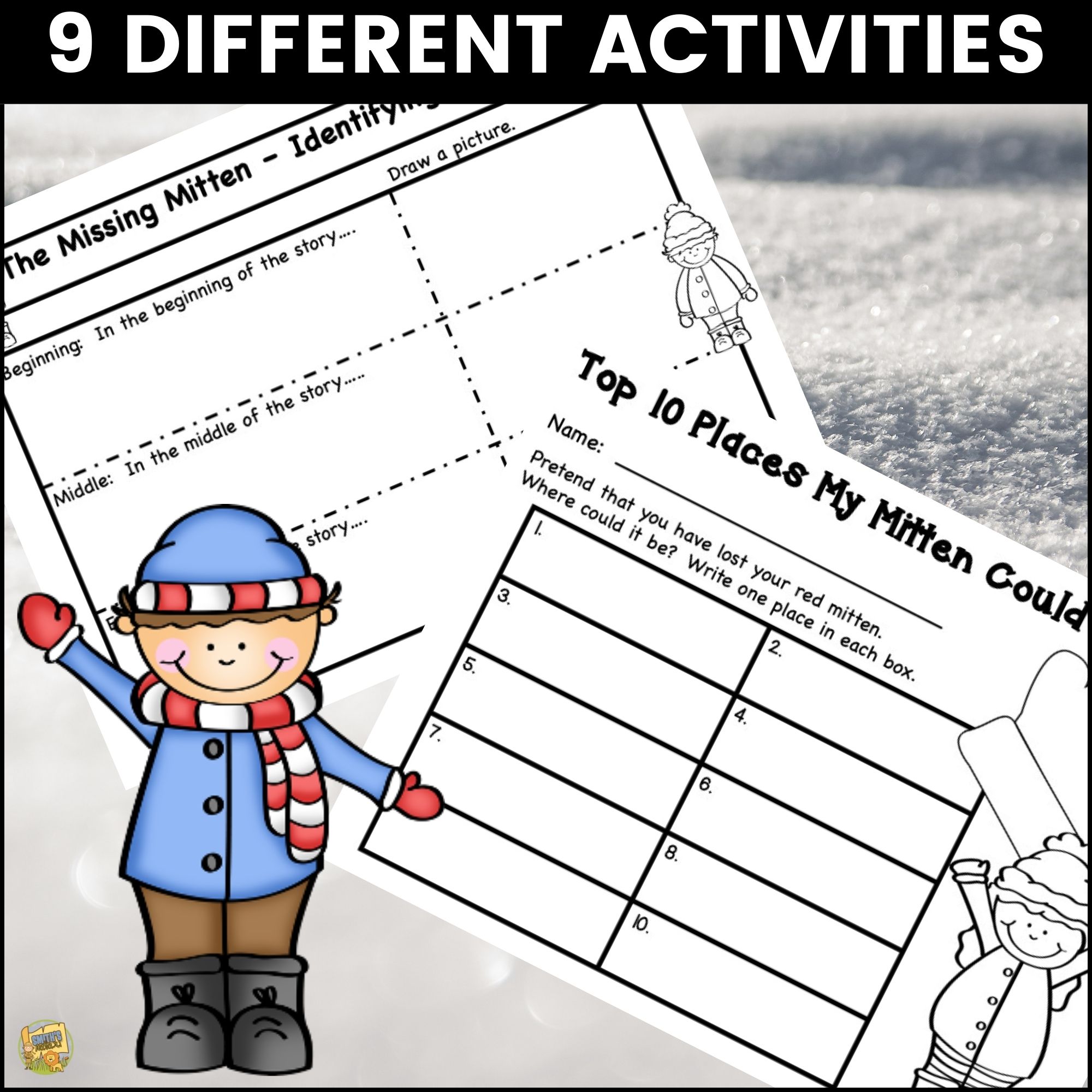 The Missing Mitten Mystery - Graphic Organizers, Sequence the Story and ...