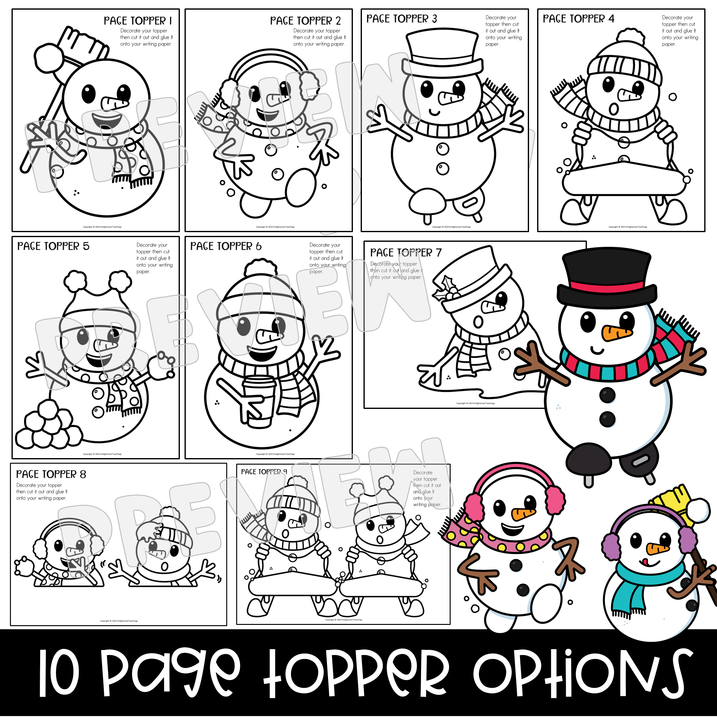 Snowmen at Night Creative Writing Craft Snowmen at Night Activities ...