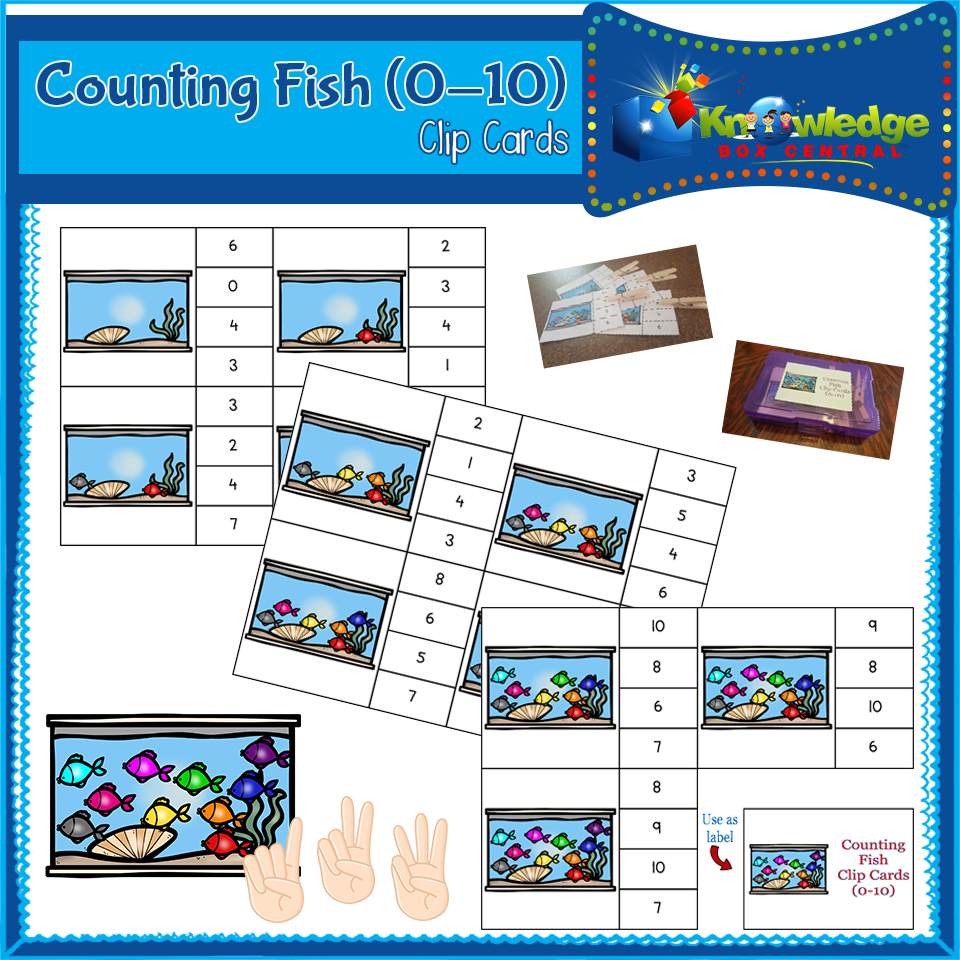 Counting Fish Clip Cards (0-10) | Made By Teachers