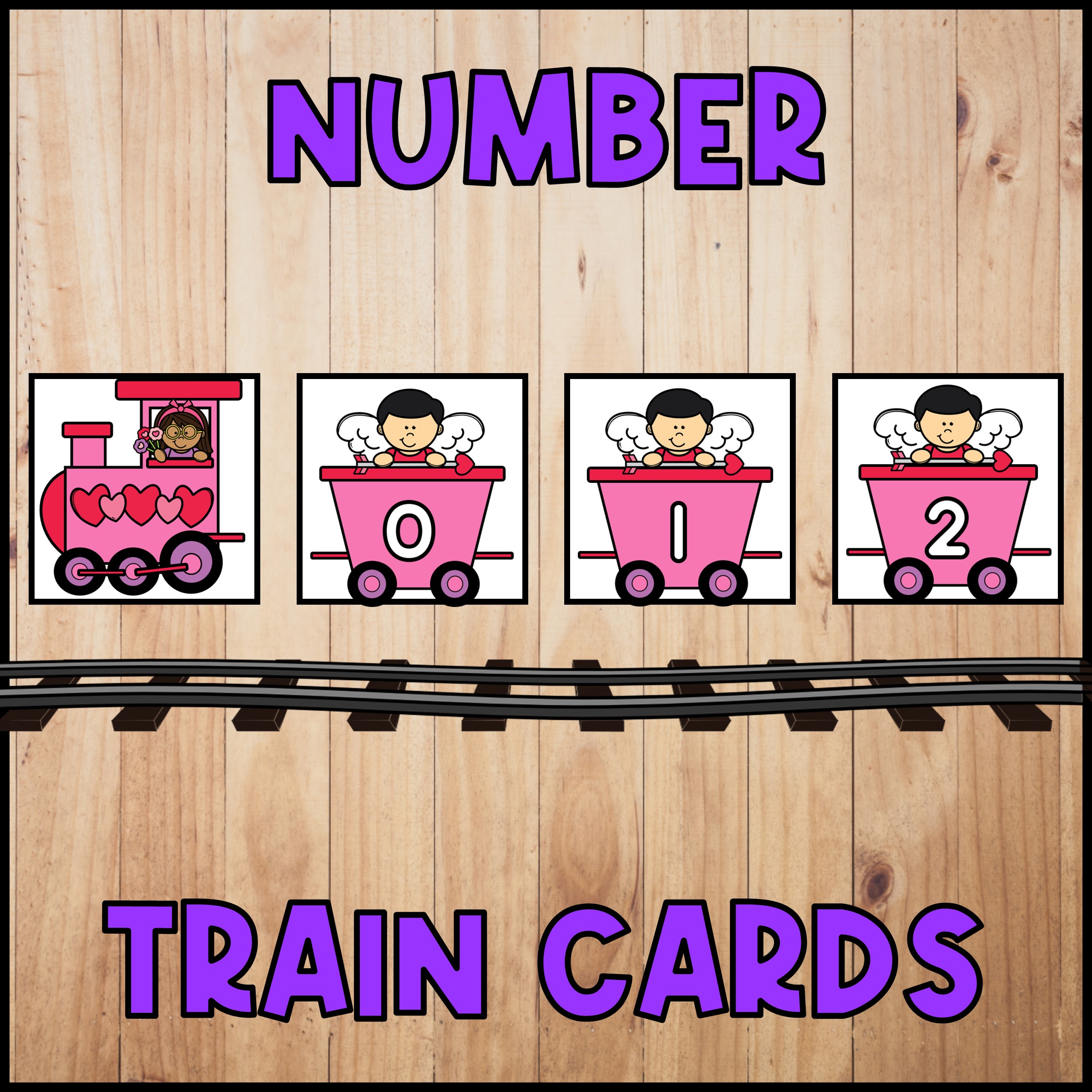 Valentine's Day Number Train | Numbers 0 to 20 Cards | Number Ordering ...