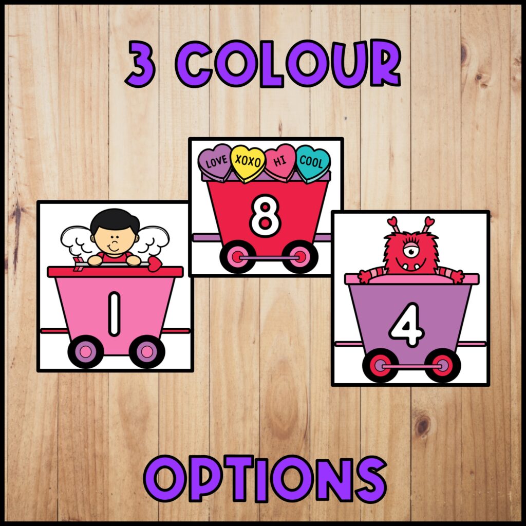 Valentine's Day Number Train | Numbers 0 to 20 Cards | Number Ordering ...