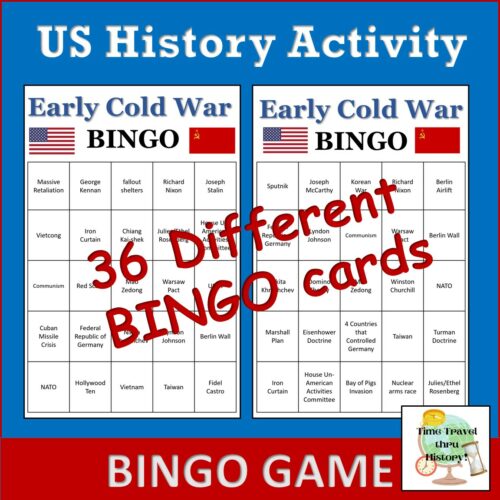 The Early Cold War (1945-1965) BINGO Review Game Activity | Made By ...