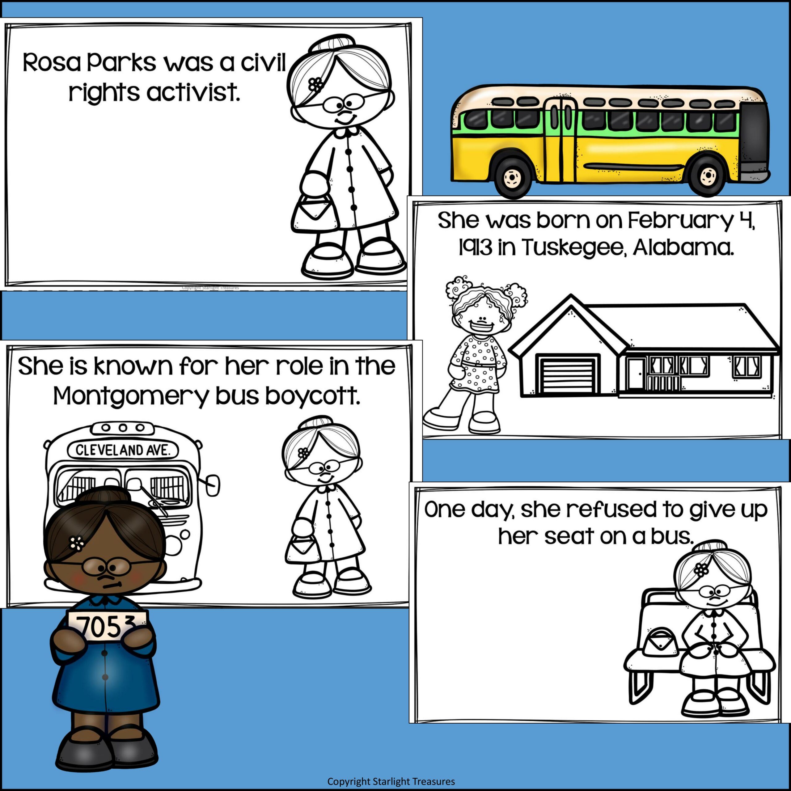 Rosa Parks Mini Book for Early Readers: Black History Month | Made By ...