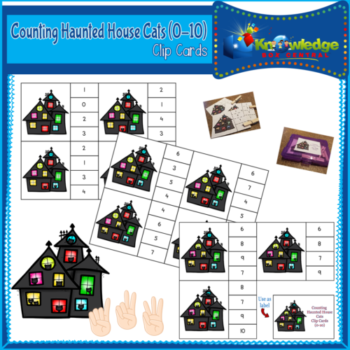Counting Haunted Houses Clip Cards (0-10) | Made By Teachers