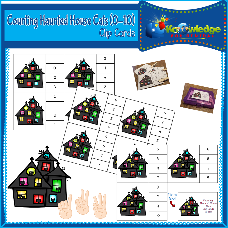 Counting Haunted Houses Clip Cards (0-10) | Made By Teachers