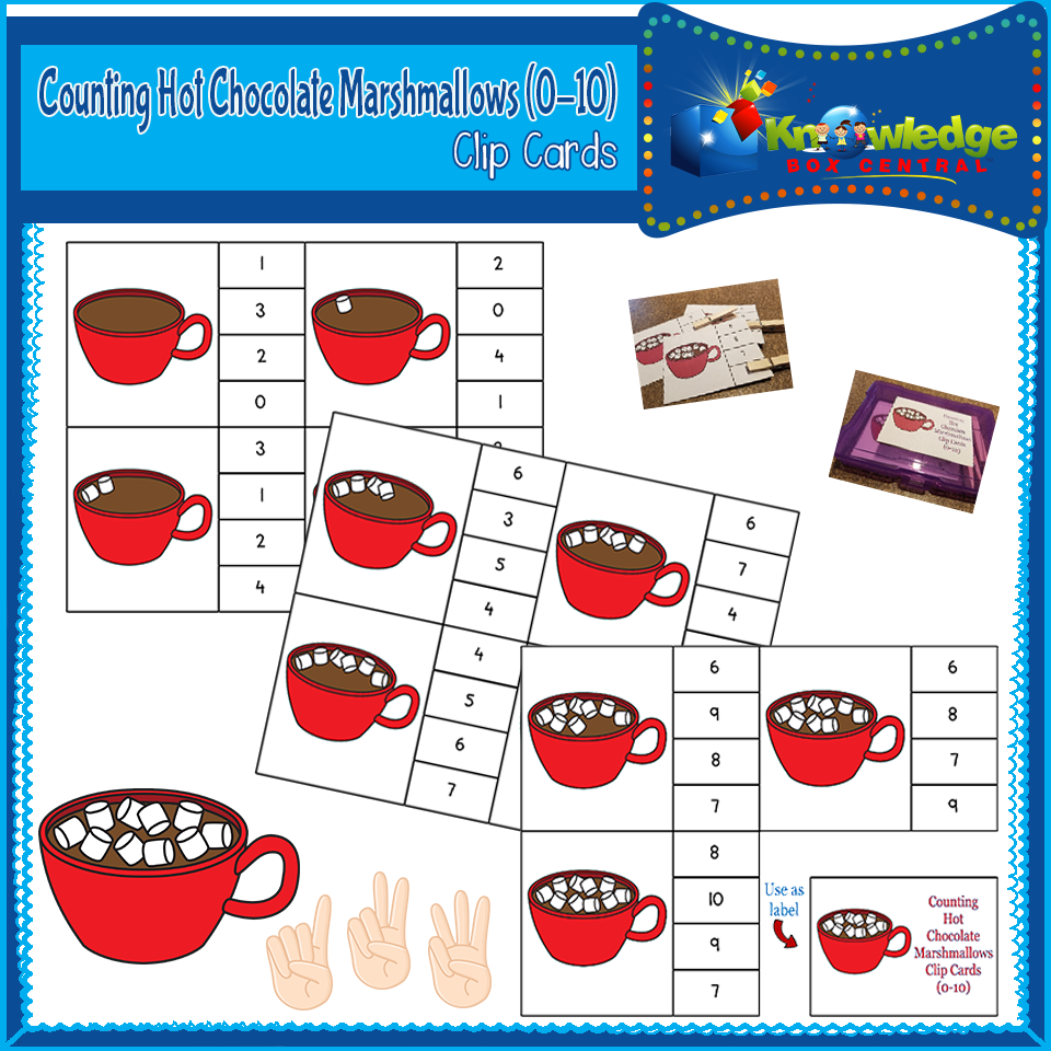 Counting Hot Chocolate Clip Cards | Made By Teachers