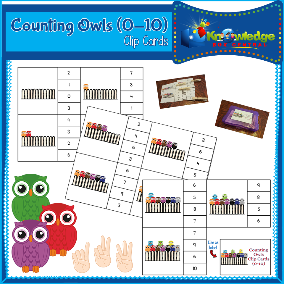 Counting Owls Clip Cards | Made By Teachers
