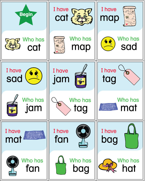 CVC Word I Have Who Has Activity Set Short Vowels ESL ELL Newcomer Game ...
