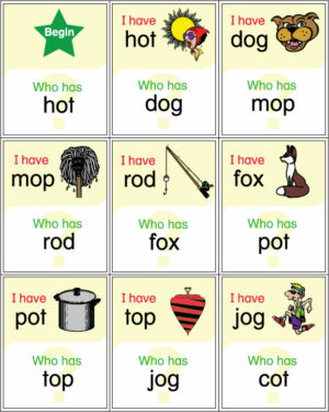 CVC Word I Have Who Has Activity Set Short Vowels ESL ELL Newcomer Game ...