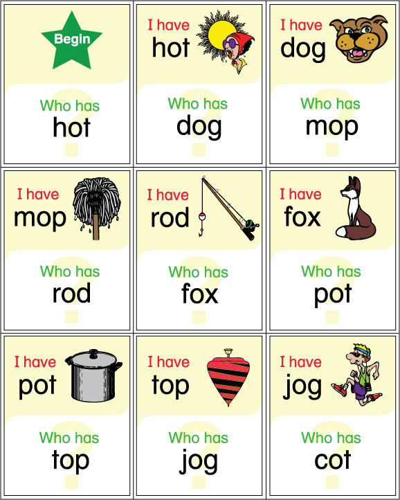 CVC Word I Have Who Has Activity Set Short Vowels ESL ELL Newcomer Game ...