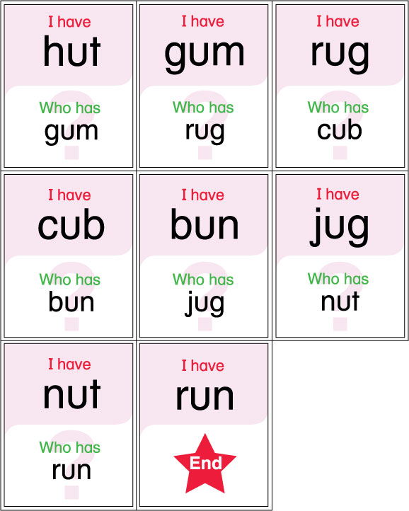 CVC Word I Have Who Has Activity Set Short Vowels ESL ELL Newcomer Game ...