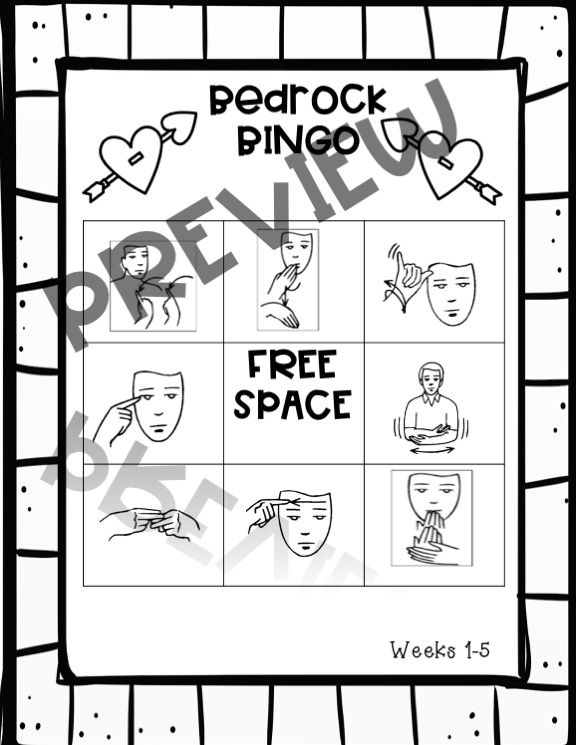 Valentine BINGO Bedrock 1st 100 Words | Made By Teachers