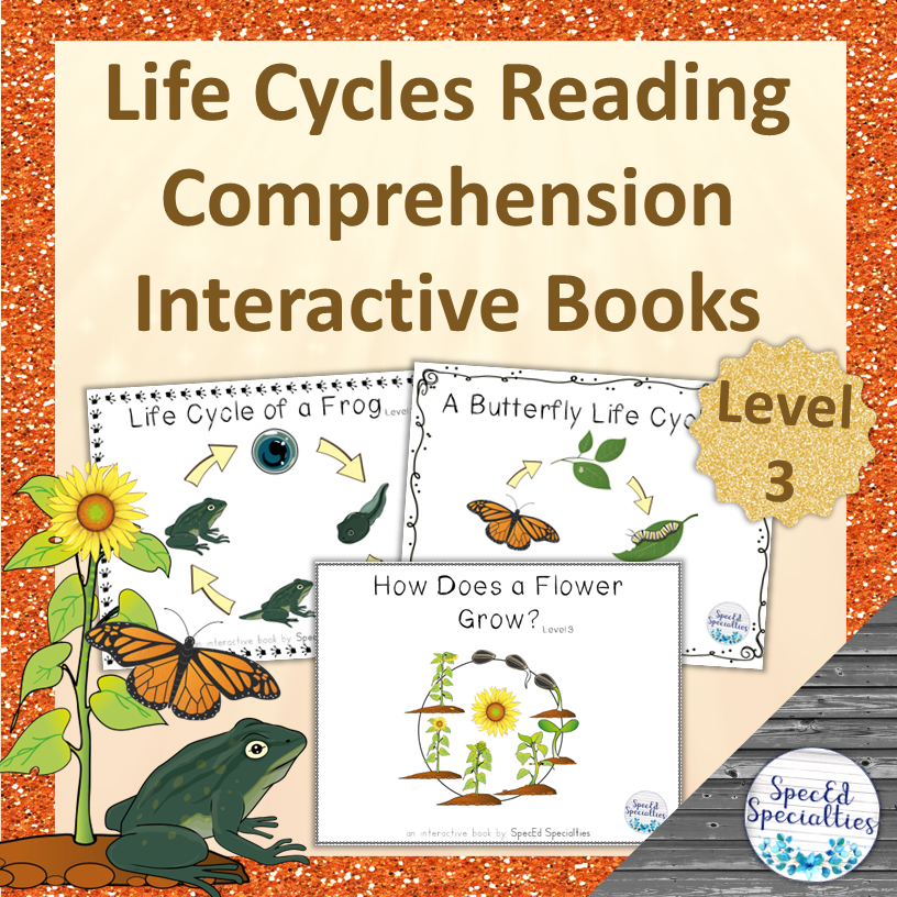 Frog Butterfly Sunflower Life cycles Adapted Books (Lvl 3) | Made By ...