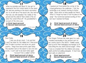 First & Second Hand Account Scoot Game for 4th-5th grade | Made By Teachers