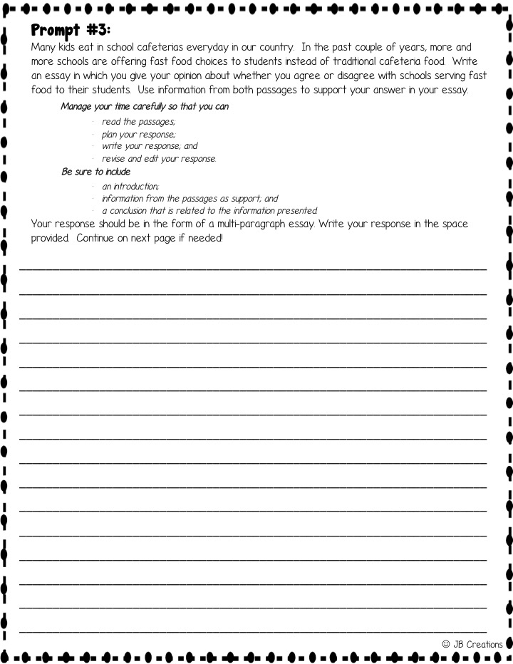 3rd Grade Written Response Prep for Language Arts State Test | Made By ...