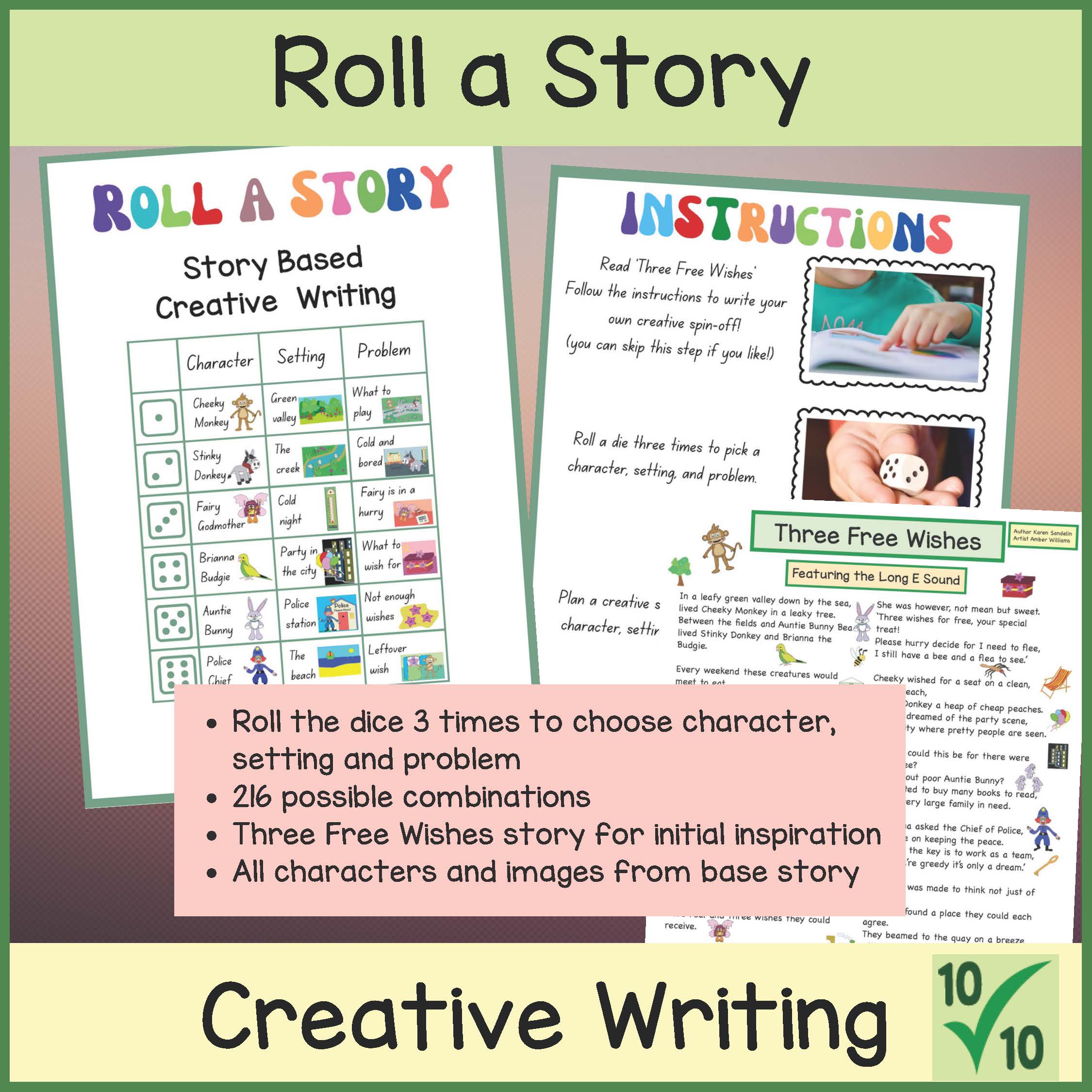 Creative Writing Fun Activity - Narrative Genre - Roll a Story Style ...