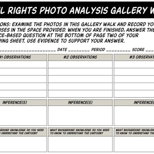 Civil Rights Movement Photo Analysis Gallery Walk | Made By Teachers