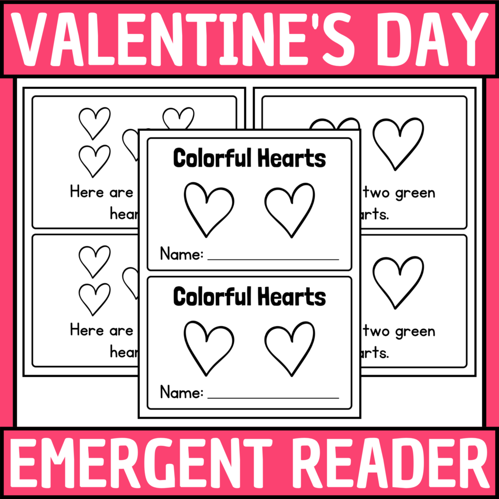 Valentine's Day Emergent Reader Mini Book for Kindergarten and First ...