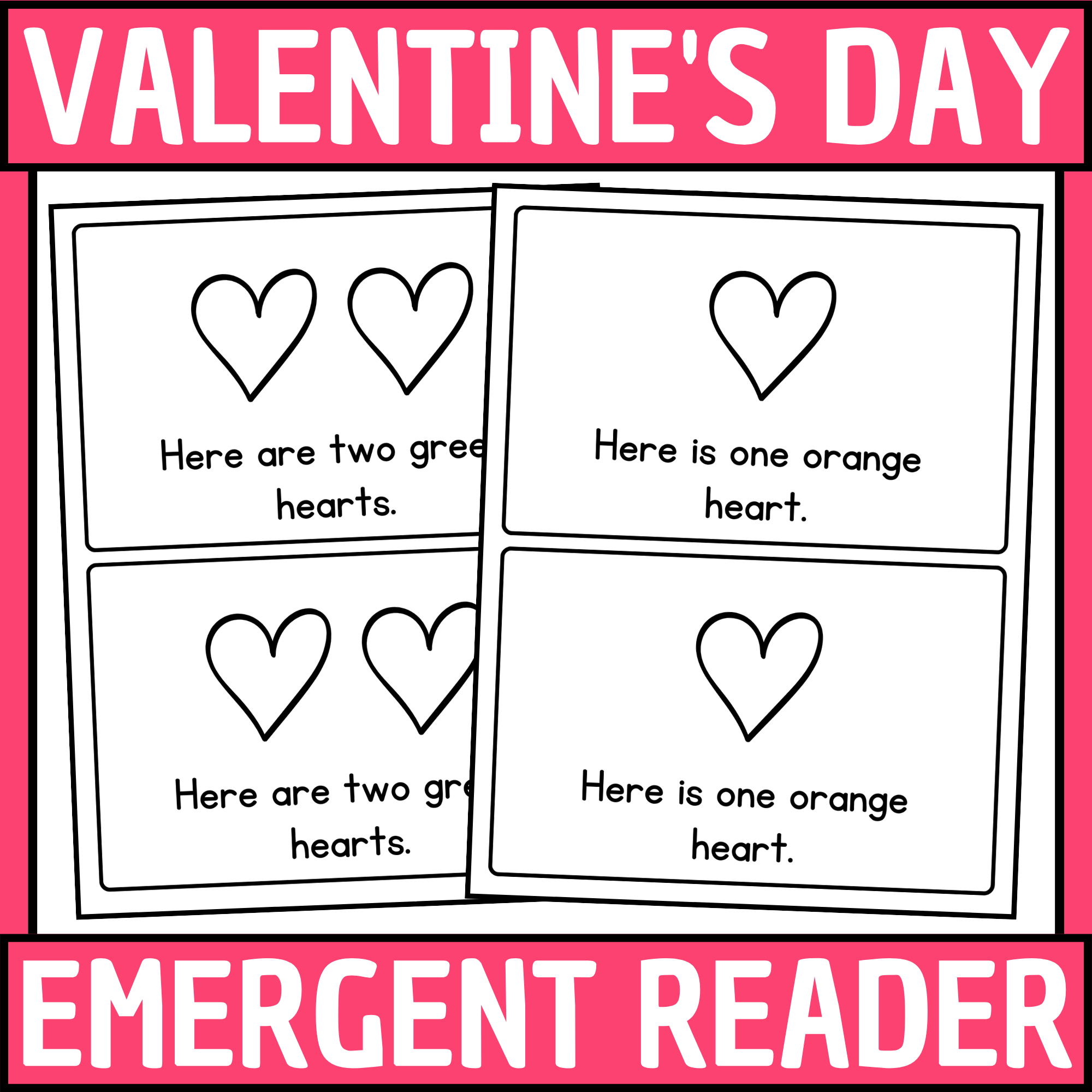 Valentine's Day Emergent Reader Mini Book for Kindergarten and First ...