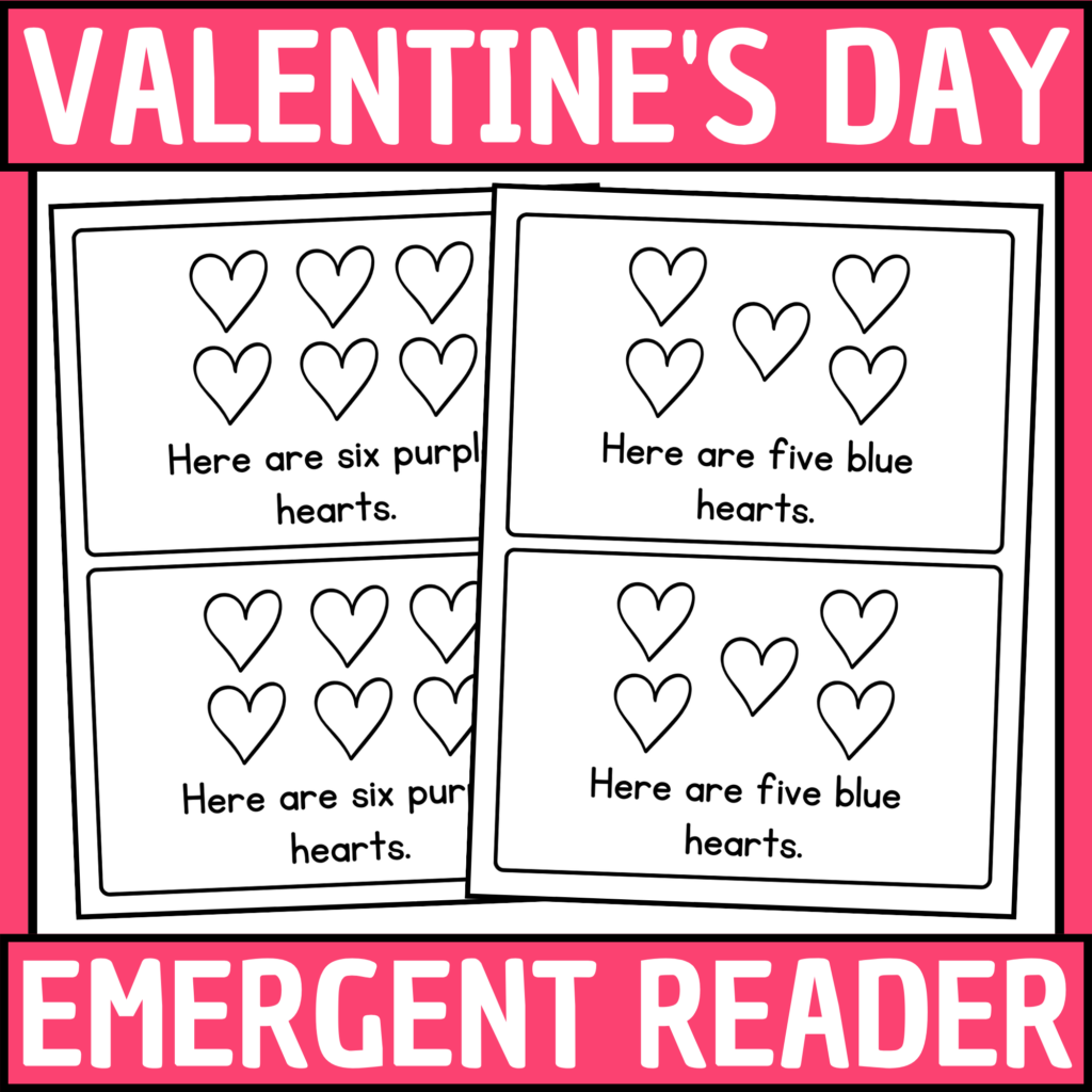 Valentine's Day Emergent Reader Mini Book for Kindergarten and First ...
