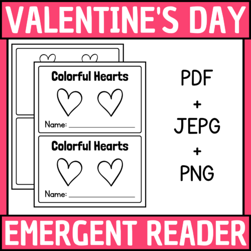 Valentine's Day Emergent Reader Mini Book for Kindergarten and First ...