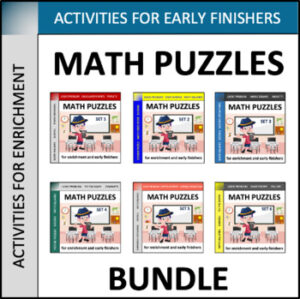 Math Puzzles Bundle - math enrichment for early finishers | Made By ...