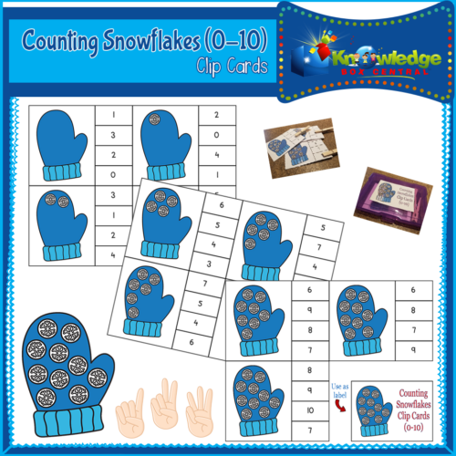 Counting Snowflakes Clip Cards | Made By Teachers