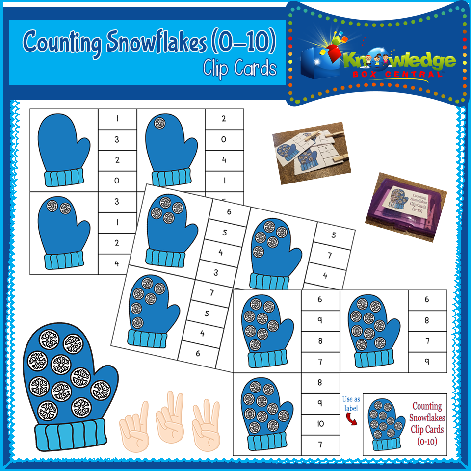 Counting Snowflakes Clip Cards | Made By Teachers