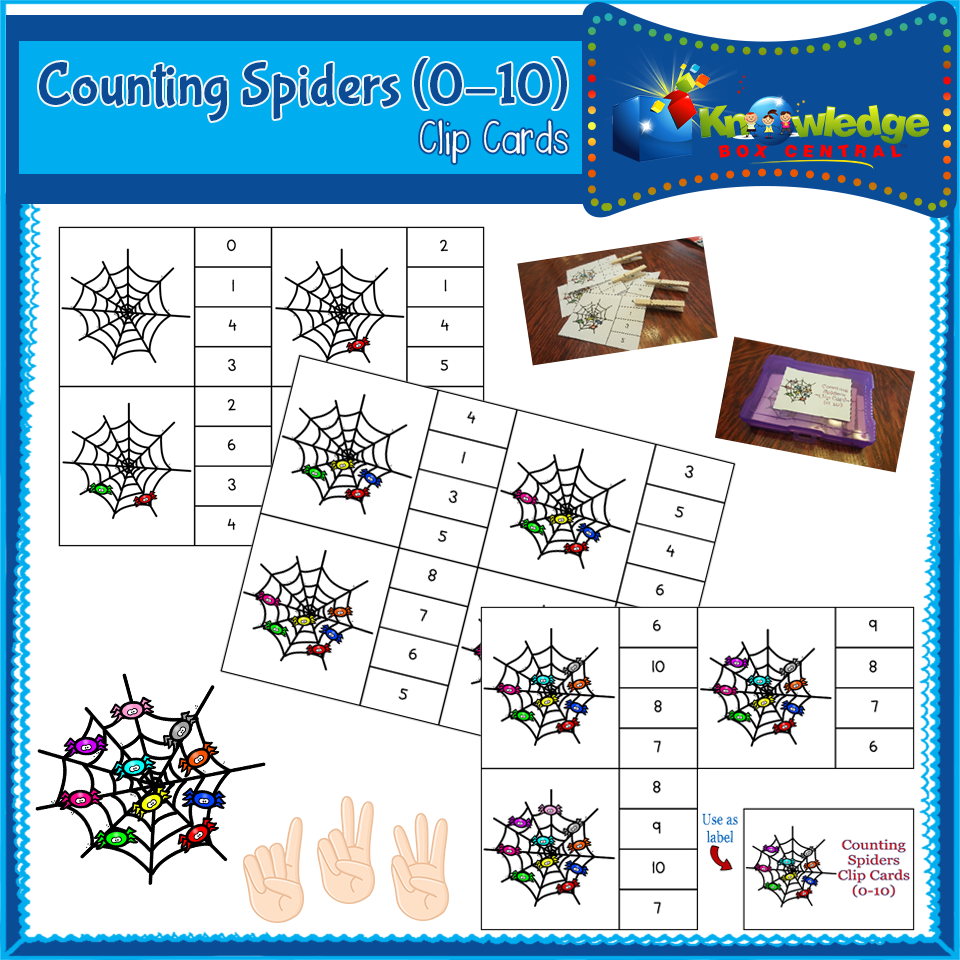 Counting Spiders Clip Cards | Made By Teachers