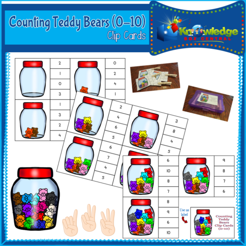 Counting Teddy Bears Clip Cards | Made By Teachers