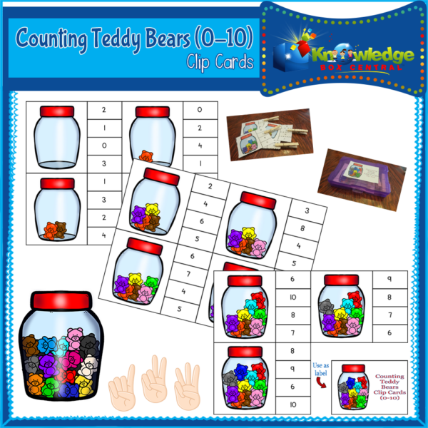 Counting Teddy Bears Clip Cards | Made By Teachers