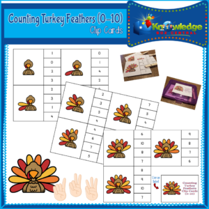 Counting Turkey Feathers Clip Cards | Made By Teachers