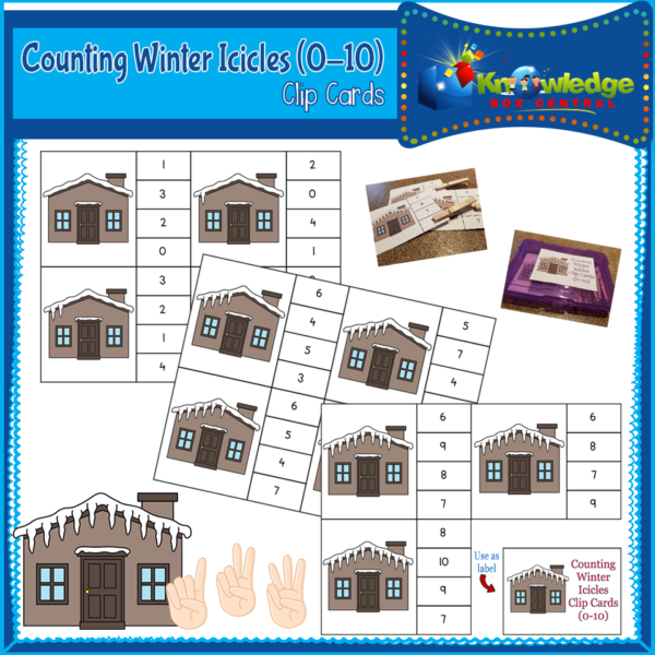 Counting Winter Icicles Clip Cards | Made By Teachers