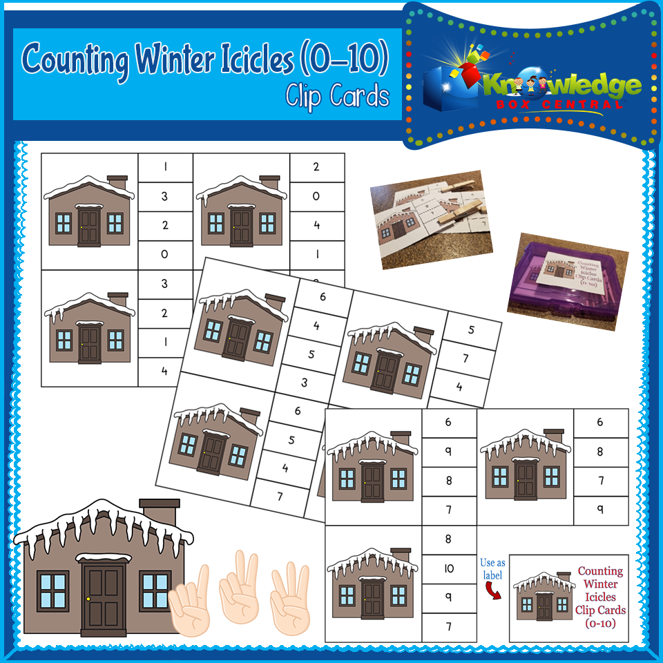 Counting Winter Icicles Clip Cards | Made By Teachers
