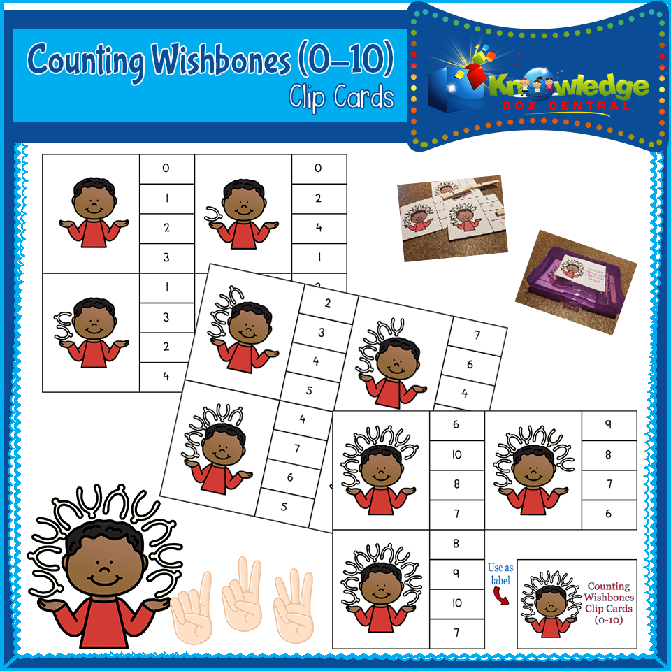 Counting Wishbones Clip Cards | Made By Teachers