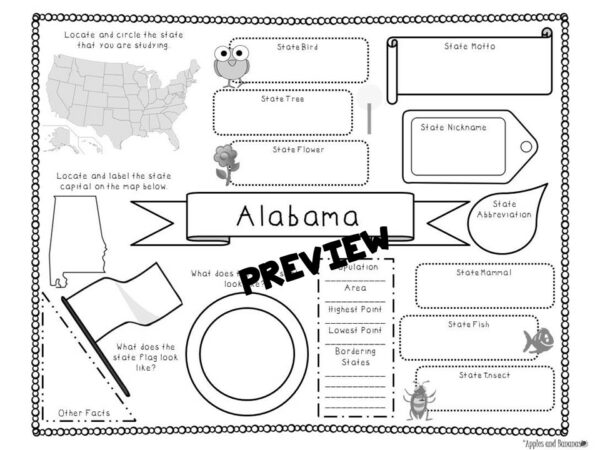 50 States Fact Sheets: Templates for all 50 States w/Answer Keys | Made ...