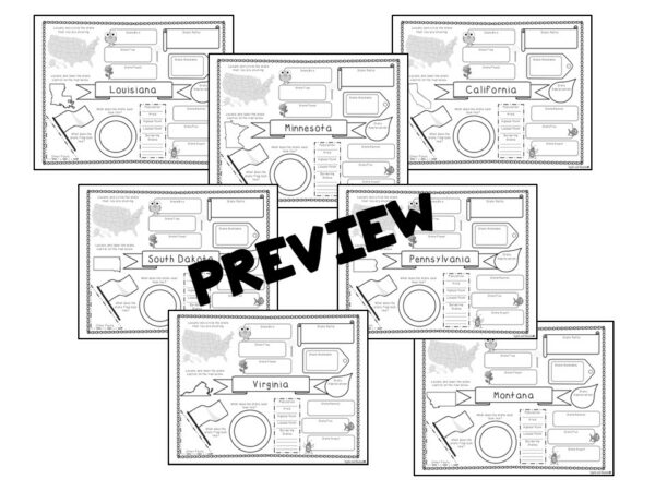 50 States Fact Sheets: Templates for all 50 States w/Answer Keys | Made ...
