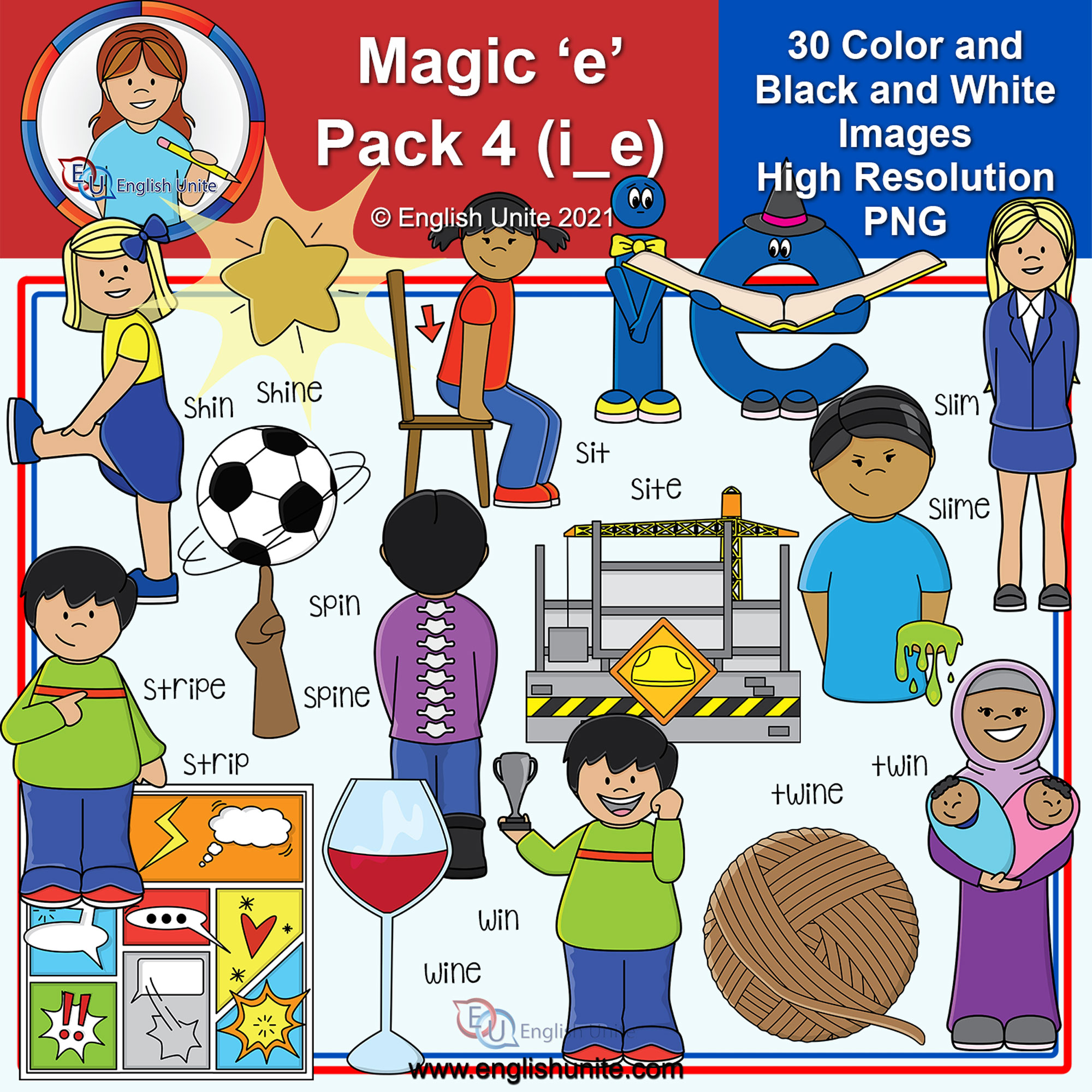 Clip Art - Magic E Pack 4 (i_e) | Made By Teachers