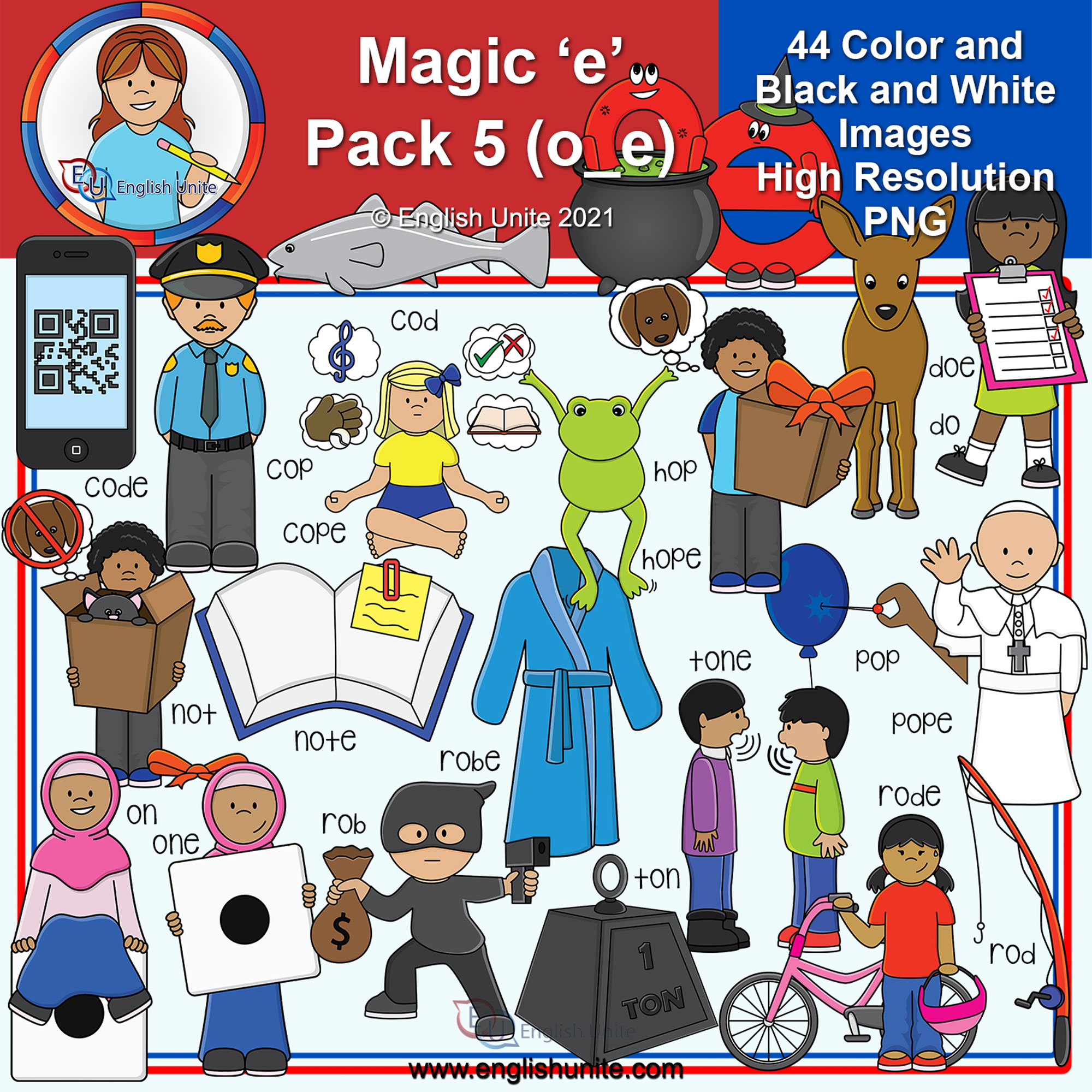 Clip Art - Magic E Pack 5 (o_e) | Made By Teachers