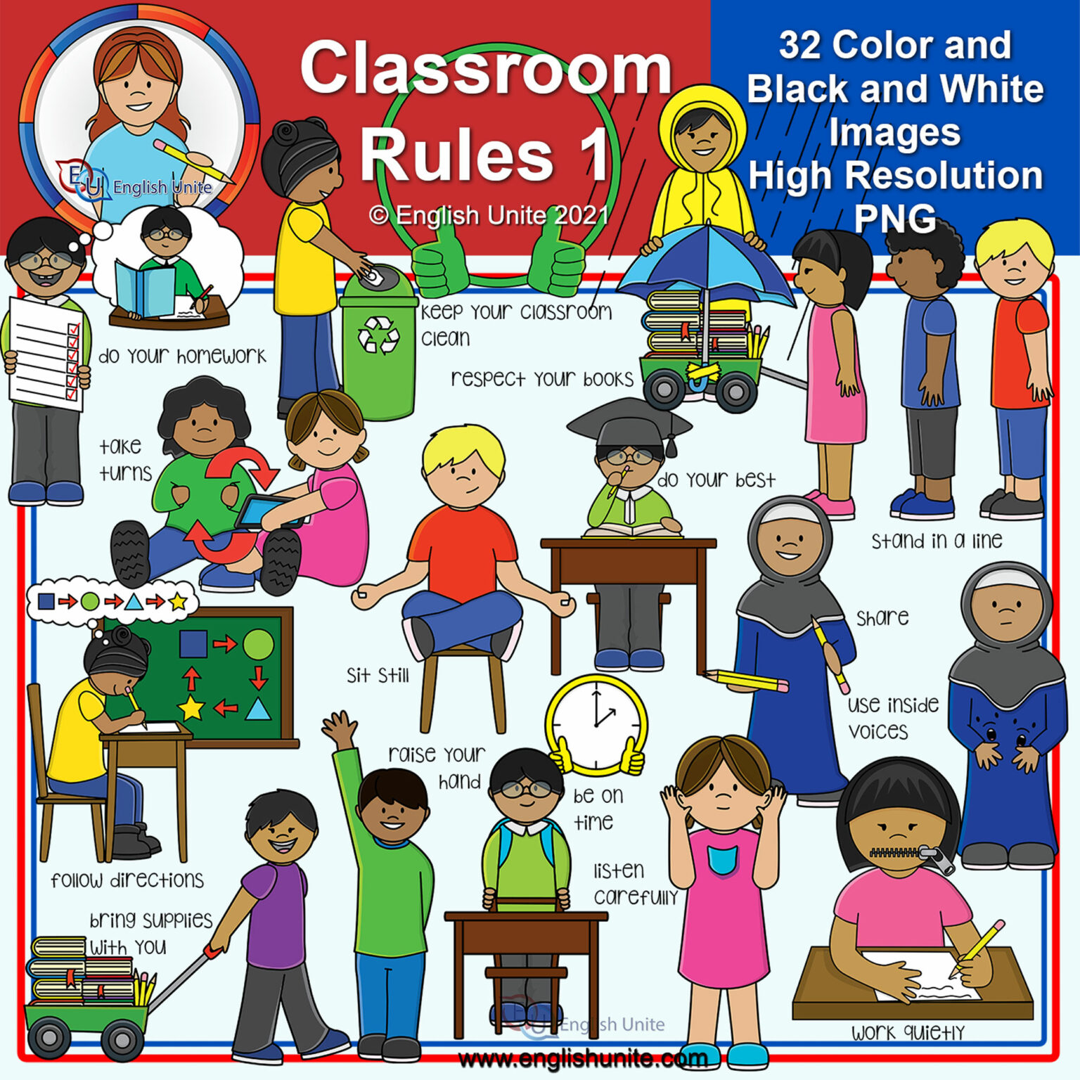 Clip Art - Classroom Rules 1 - Do's | Made By Teachers