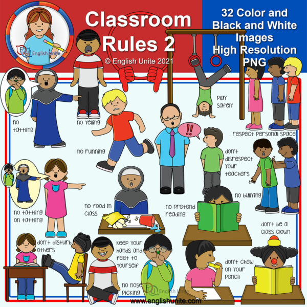 Clip Art - Classroom Rules 2 - Don'ts | Made By Teachers