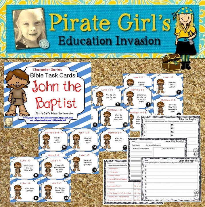 Bible Task Cards: John the Baptist | Made By Teachers