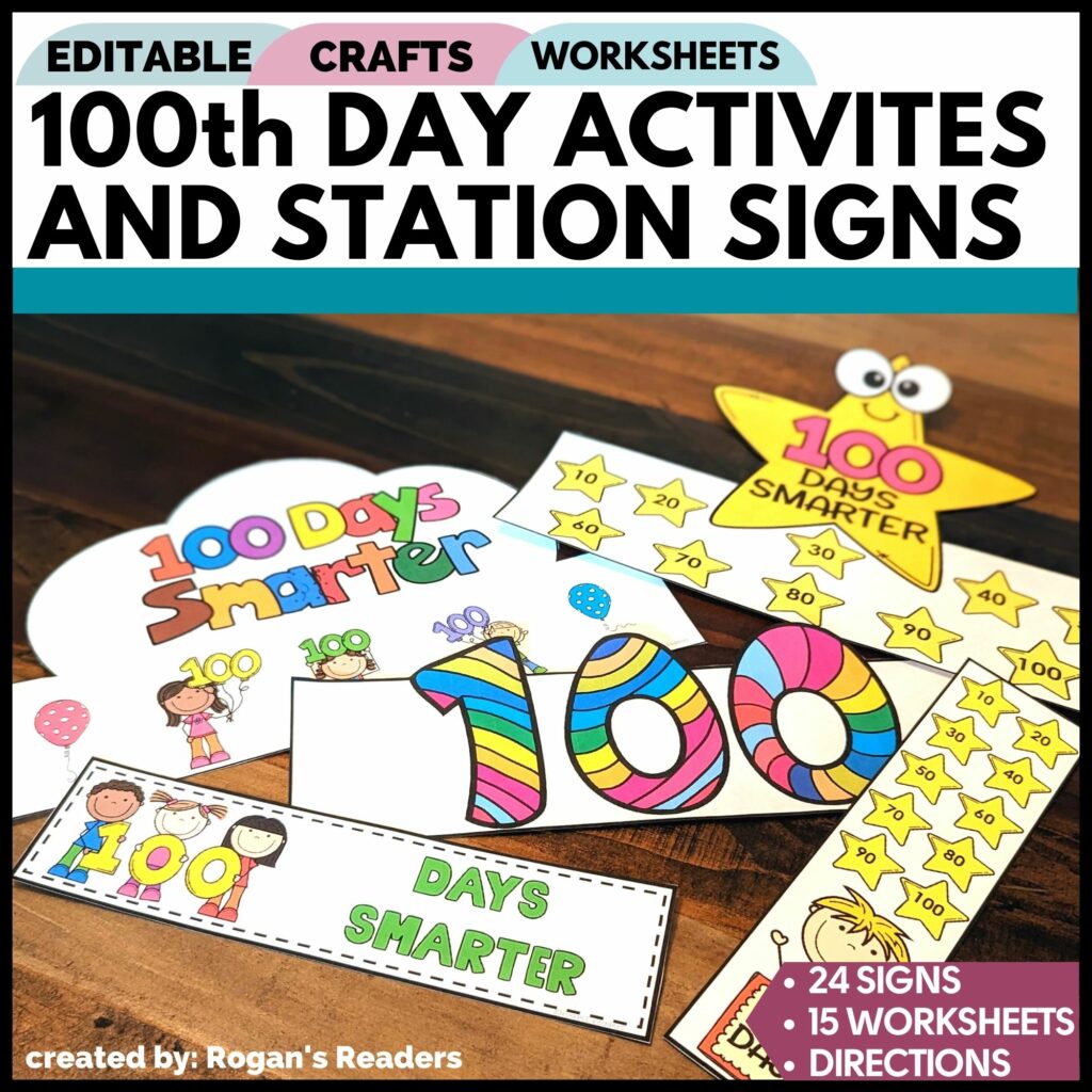 100th Day of School Activities Crafts and Signs | Made By Teachers