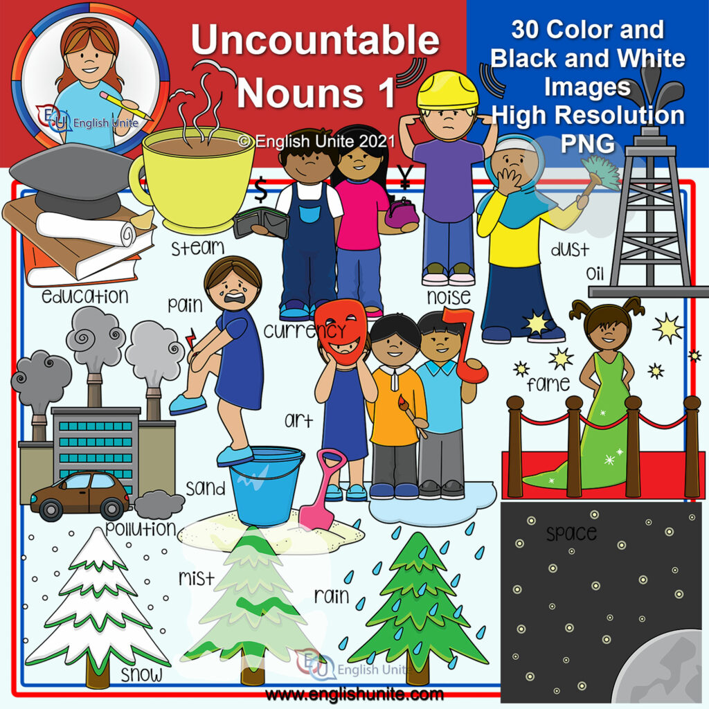 Clip Art - Uncountable Nouns Bundle | Made By Teachers