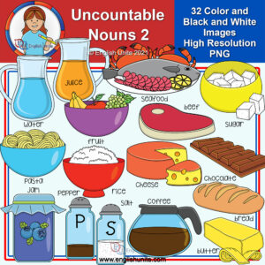 Clip Art - Uncountable Nouns Bundle | Made By Teachers
