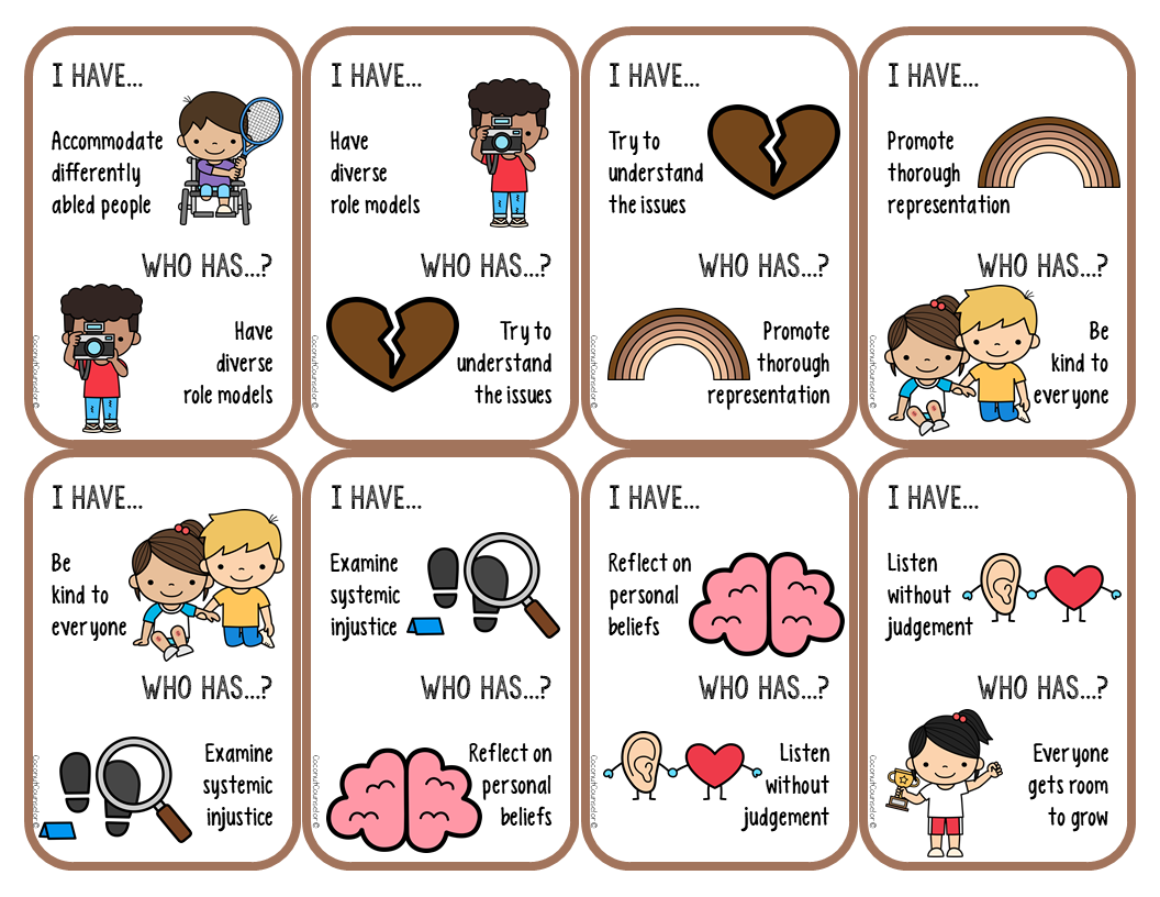 Diversity, Equity, Inclusion I Have Who Has Card Game | Made By Teachers